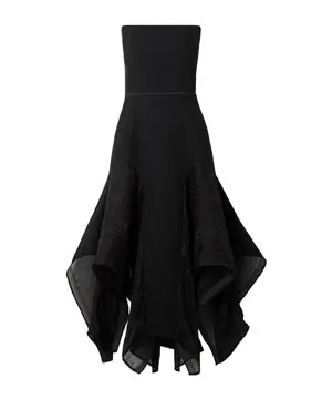 Maticevski Asymmetrical Crepe And Crinkled-organza Dress - Black