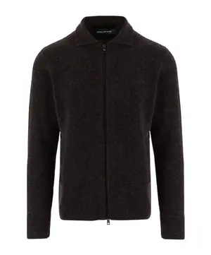 Tagliatore Zip-up Coat With Ribbed Details