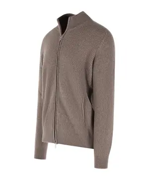 GRAN SASSO Long-sleeve Zip-up Cardigan - Brown