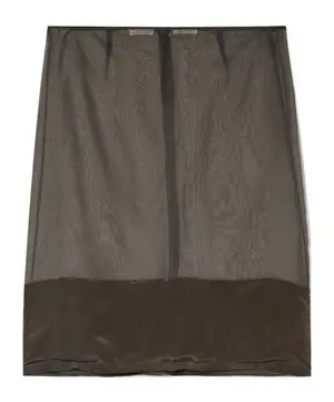 Calvin Klein Satin-trimmed Organza Skirt - Black