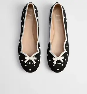 Dior Embroidered Signature Ballerina Flats