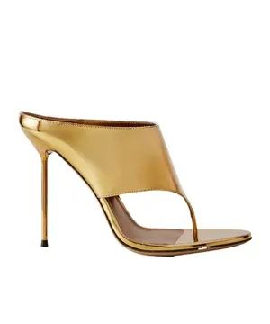 Paris Texas Metallic Leather Mules - Nude