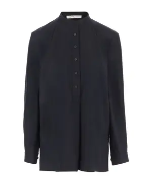 Carven Half-placket Mandarin Collar Sweater