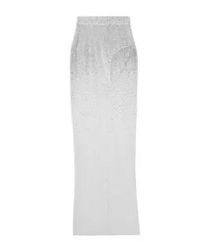 Alex Perry Crystal Embellished Mesh Maxi Skirt - No
