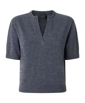 Pinko Short-sleeve V-neck Sweater - Dark Gray
