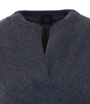 Pinko Short-sleeve V-neck Sweater - Dark Grey