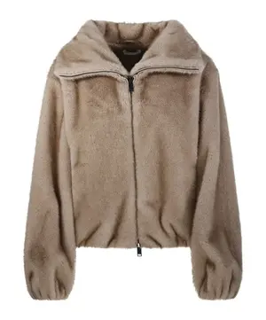 P.a.r.o.s.h Long-sleeve Zip-up Jacket - Beige