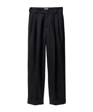 Versace Pinstripe Twill Oversized Pants - Navy