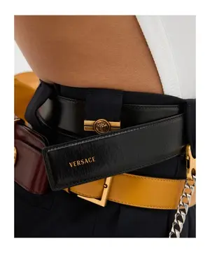 Versace Pinstripe Twill Oversized Pants - Navy