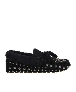 STRATEGIA R 55 Studded Tassel Flat Shoes - Black