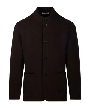 LARDINI Stand-collar Knitted Jacket - Brown