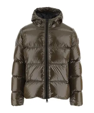 Herno Quilted Hooded Jacket - Brown
