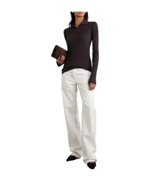 Calvin Klein Ribbed Wool Polo Sweater - No