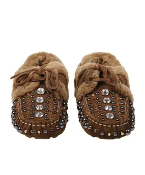 STRATEGIA R54 Studded Shearling Moccasins