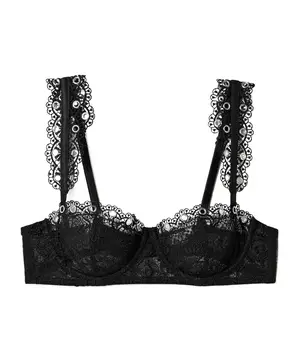 FLEUR DU MAL Corded Lace Underwired Soft-cup - Black