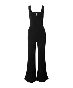 Galvan Ribbed Knit Jumpsuit - Black