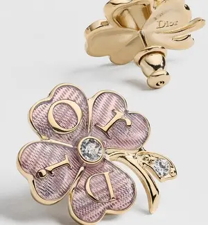 Dior Floral Clover Stud Earrings