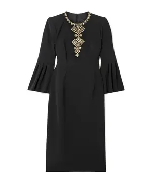 Jenny Packham Bodycon Midi Evening Dress - Black