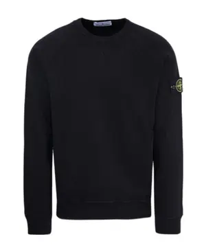 Stone Island Logo-patch Crew Neck Sweatshirt - Black