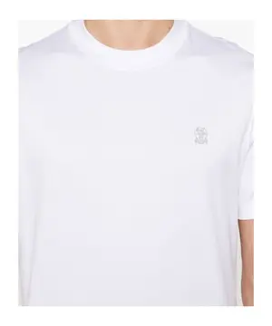 Brunello Cucinelli Logo Embroidered Crewneck T-shirt