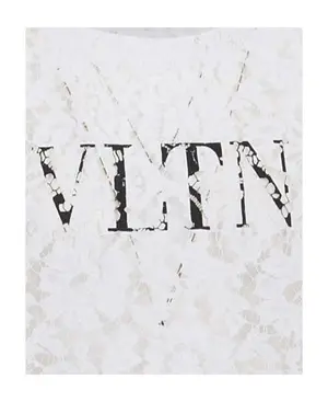 Valentino Garavani Logo Print Lace-layered T-shirt