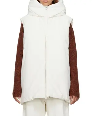 JIL SANDER Zippered Hooded Down Vest