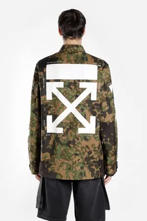 Off-White Camouflage Printed Casual Jacket