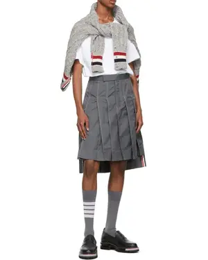 Thom Browne Rwb Tipping Stripe Short-sleeve T-shirt - White