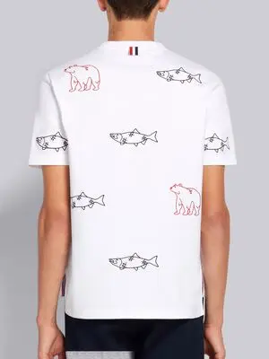 Thom Browne Embroidered Bear Fish T-shirt