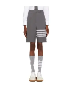 Thom Browne 4-bar Stripe Tailored Shorts - Medium Gray