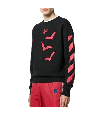 Off-White Logo Printed Hoodie - Black