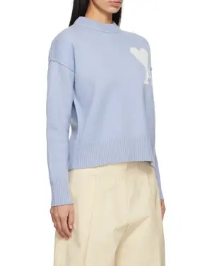 AMI Paris Logo Intarsia Crewneck Jumper
