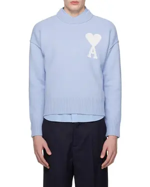 AMI Paris Logo Intarsia Crewneck Jumper