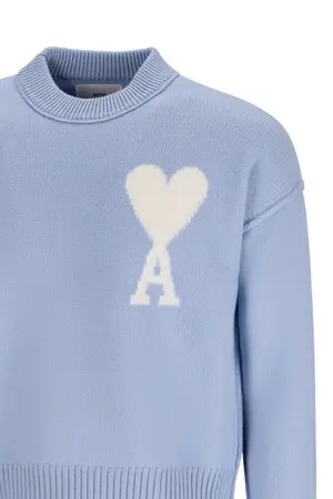 AMI Paris Logo Intarsia Crewneck Jumper
