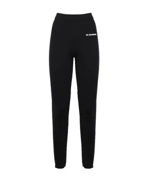 JIL SANDER Logo Printed Leggings - Black