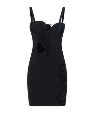 NENSI DOJAKA Asymmetric Ruched Cut-out Mini Dress - No
