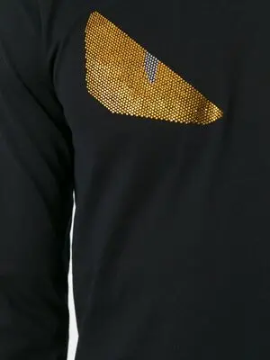 Fendi Crystal Decorated Long-sleeved T-shirt