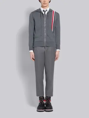 Thom Browne Intarsia-knit Stripe Panel Hoodie