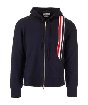 Thom Browne Intarsia Stripe Hoodie - Navy Blue