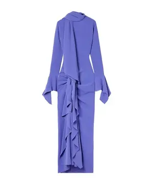 Solace Nella Draped Ruched Crepe Maxi Dress