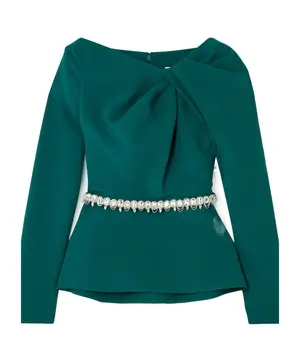SAFIYAA LONDON Belted Draped Peplum Blouse - No