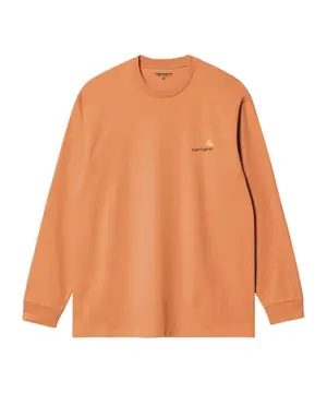 Carhartt Work In Progress L/s American Script T-shirt - Orange