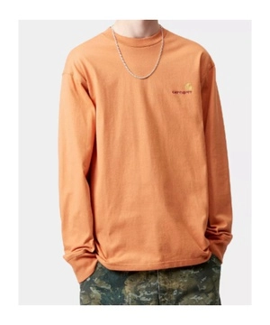 Carhartt Work In Progress L/s American Script T-shirt - Orange