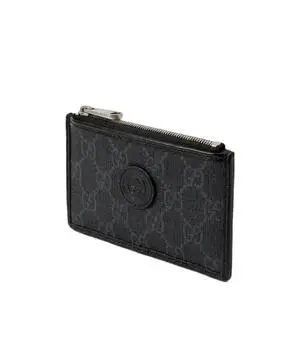 Gucci Logo Patch Zipped Cardholder - Black