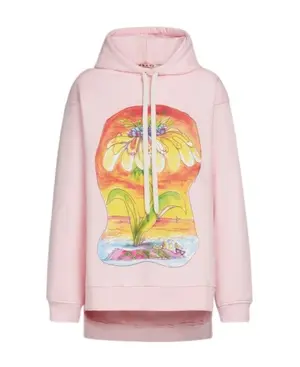 Marni Graphic-print Cotton Hoodie - Pink