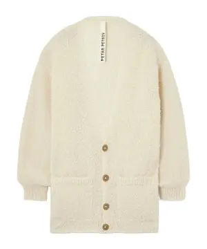 PETAR PETROV Silk-blend Bouclé Cardigan - Nude
