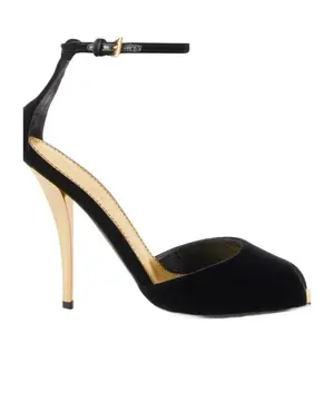 Paris Texas Velvet Ankle Strap High Heel Sandals