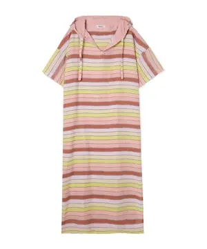 LEMLEM Beritu Hooded Striped Cotton-blend Coverup - Nude