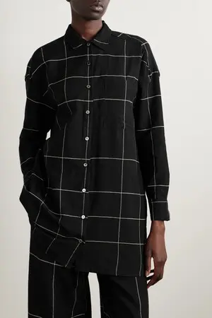 LEMLEM Plaid Cotton Blend Shirt