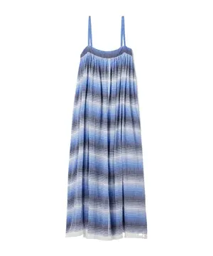 LEMLEM Eda Striped Cotton-gauze Midi Dress - Blue